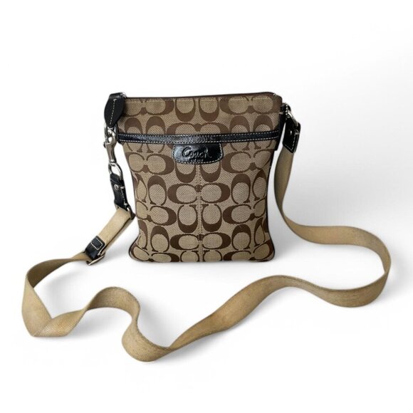 Coach | Bags | Vintage Coach Signature Monogram Crossbody Logo Bag ...